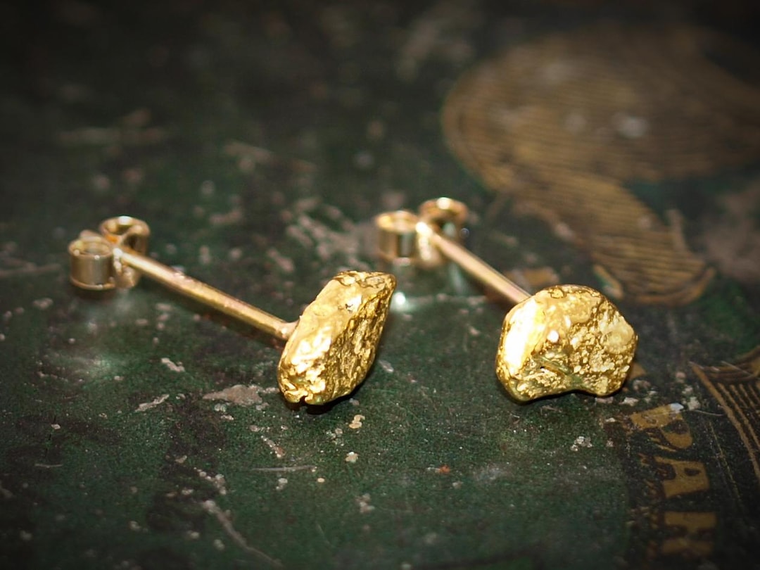 Nugget Stud Earrings - High Quality Gold Nuggets - California Gold ...