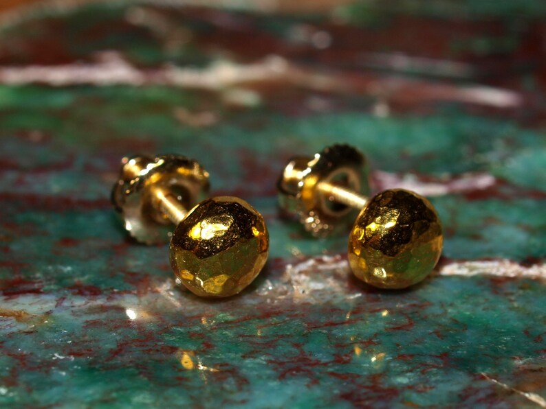 24k Solid Round Gold Ball With Threaded Stud - Pure 5mm Gold ...