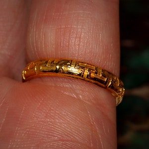 Handcrafted 24K Gold Ring W/ Ancient Greek-inspired Pattern - Unique ...