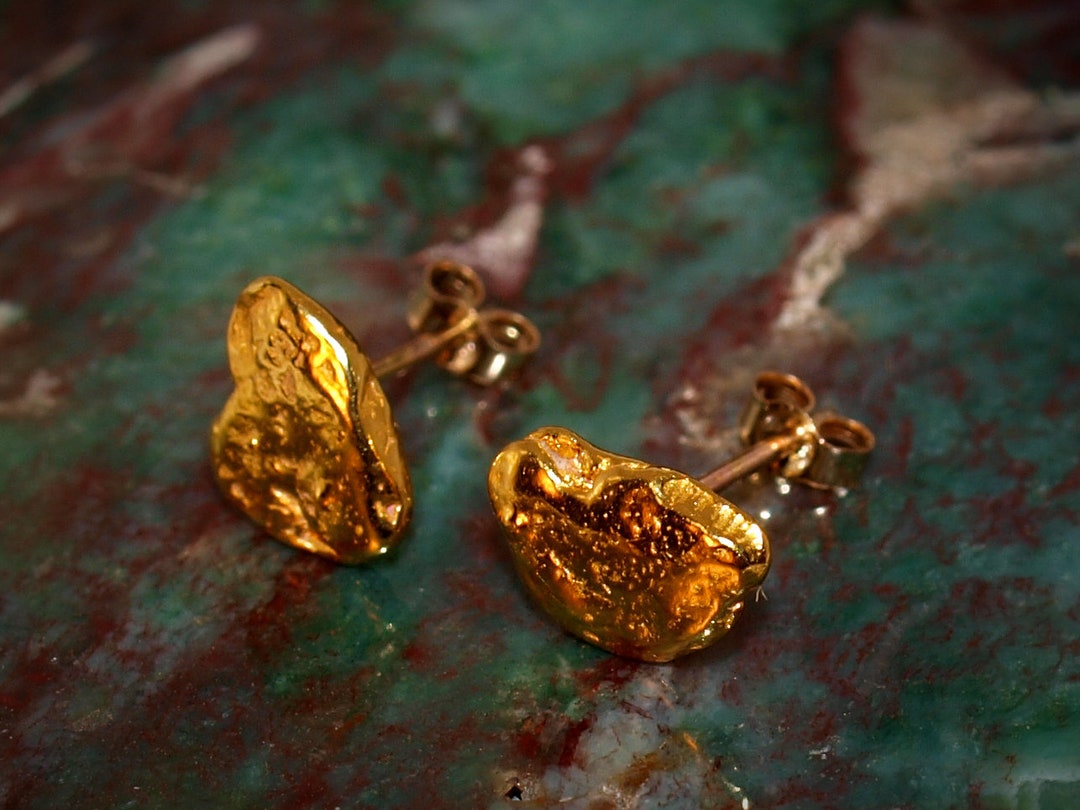 Nugget Stud Earrings High Quality Gold Nuggets California Gold Nuggets ...