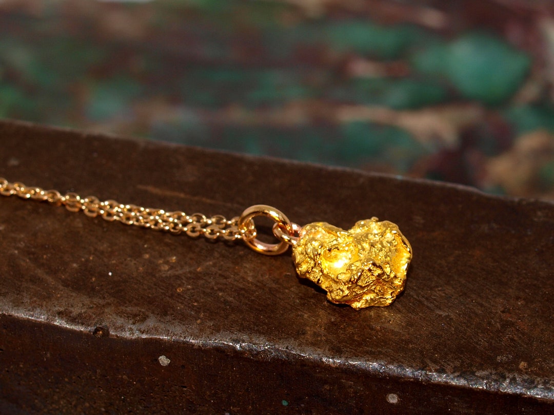 Australian Gold Nugget Pendant - Genuine Raw Placer Gold Nugget ...