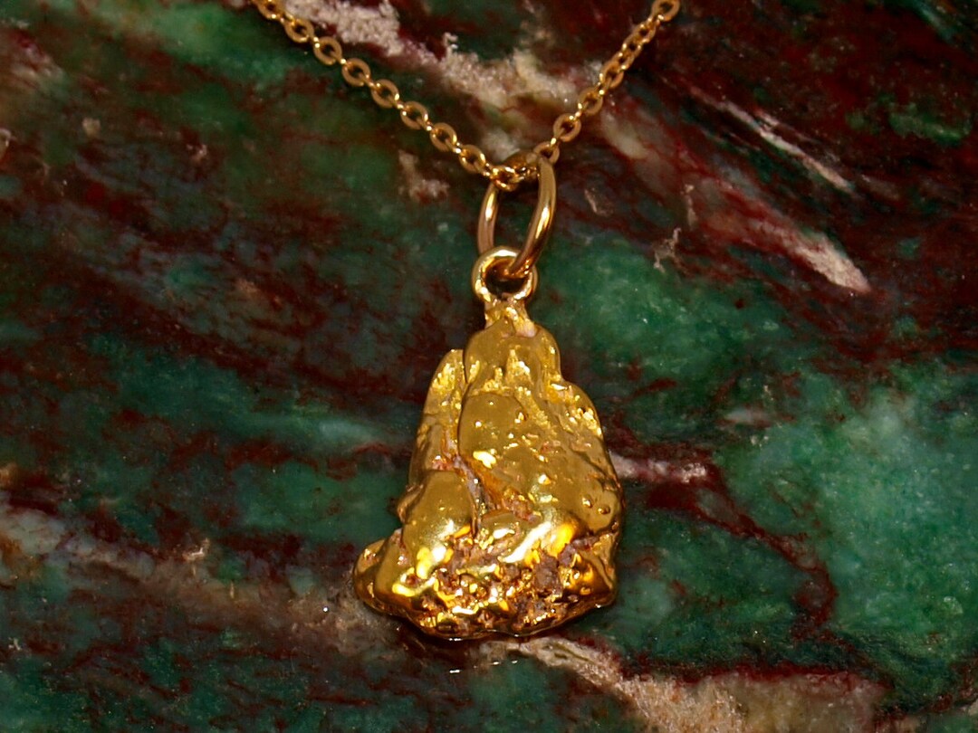 Gold Nugget Pendant Necklace Genuine Alaska Gold Nugget Placer Gold ...