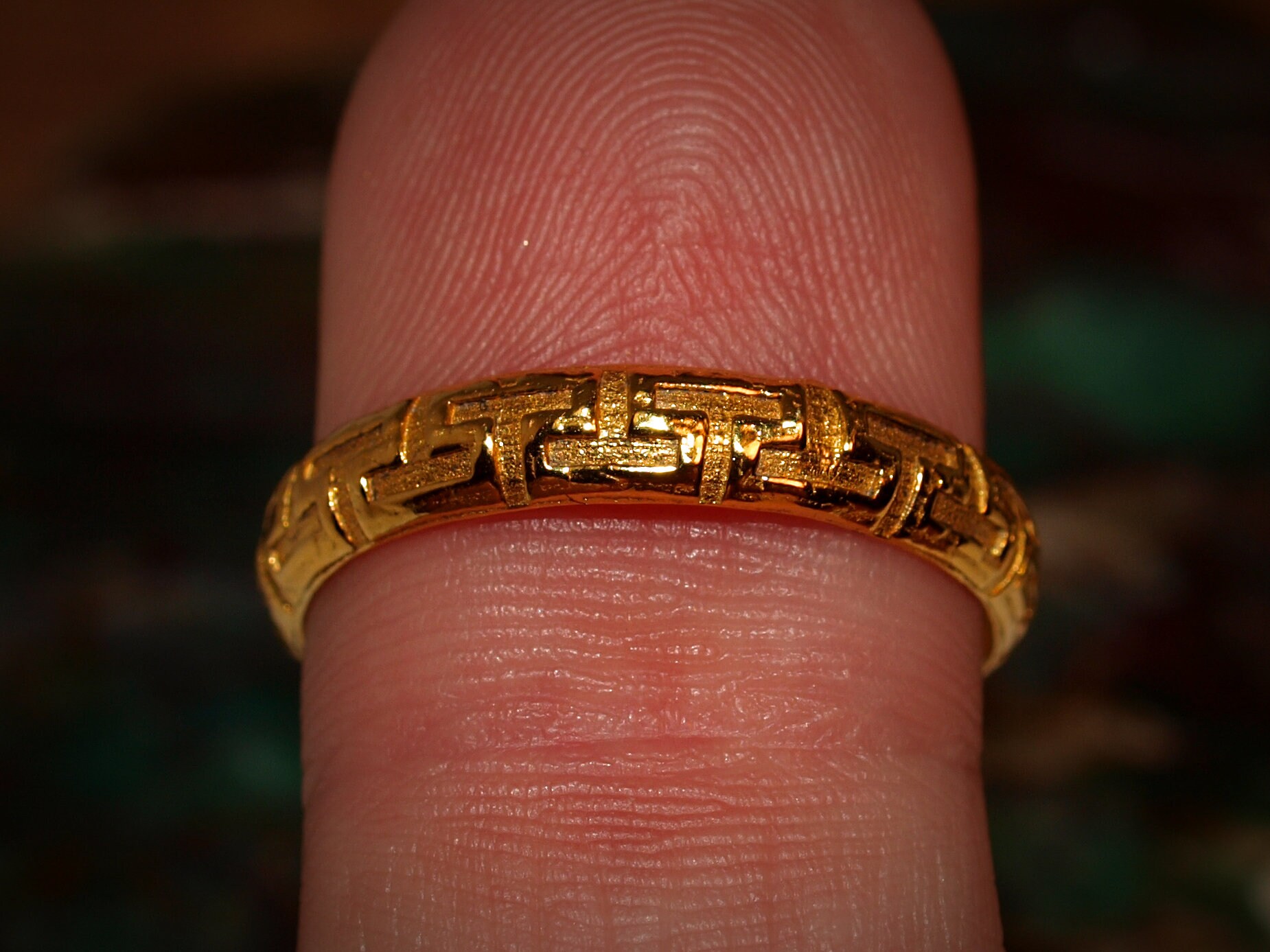 Handcrafted 24K Gold Ring W/ Ancient Greek-inspired Pattern - Unique ...
