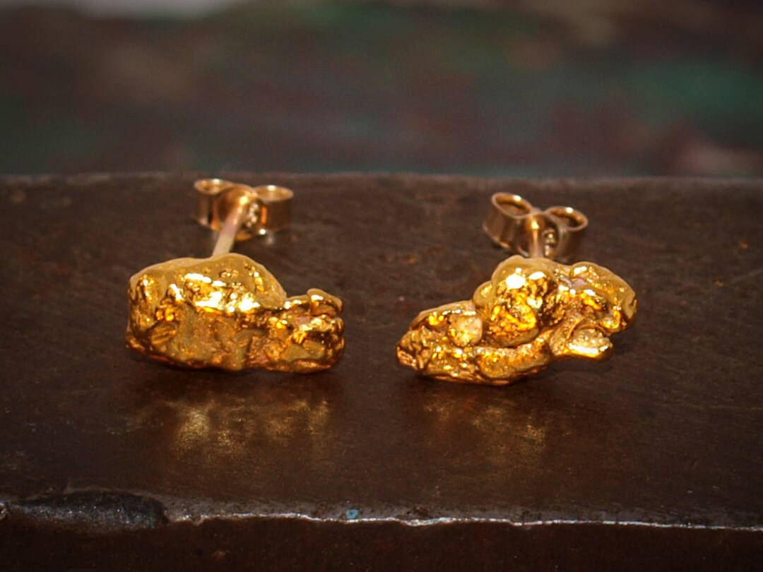 Nugget Stud Earrings - High Quality Gold Nuggets - California Gold ...