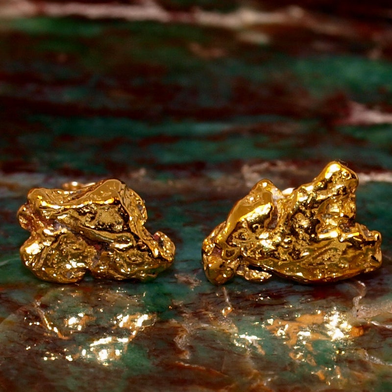 Gold Nugget Earrings - Etsy