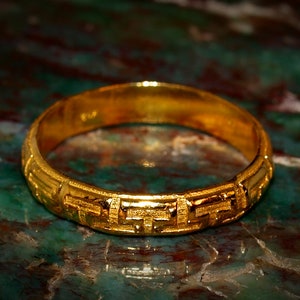 Handcrafted 24K Gold Ring W/ Ancient Greek-inspired Pattern - Unique ...