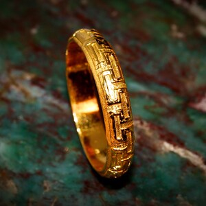 Handcrafted 24K Gold Ring W/ Ancient Greek-inspired Pattern - Unique ...