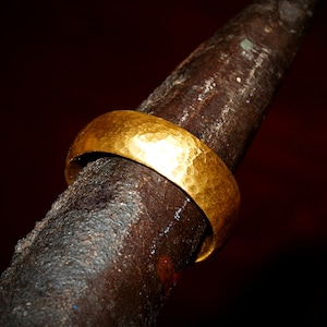 8mm Heavy 24k Gold Ring - Comfort Fit Style - Big Gold Wedding Band ...