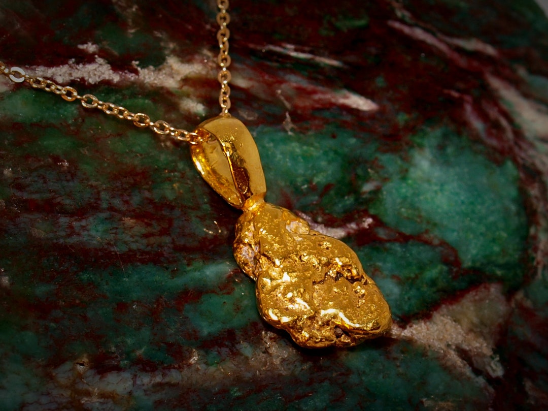 Alaskan Gold Nugget Pendant - Genuine AK Placer Gold Nugget - Placer ...