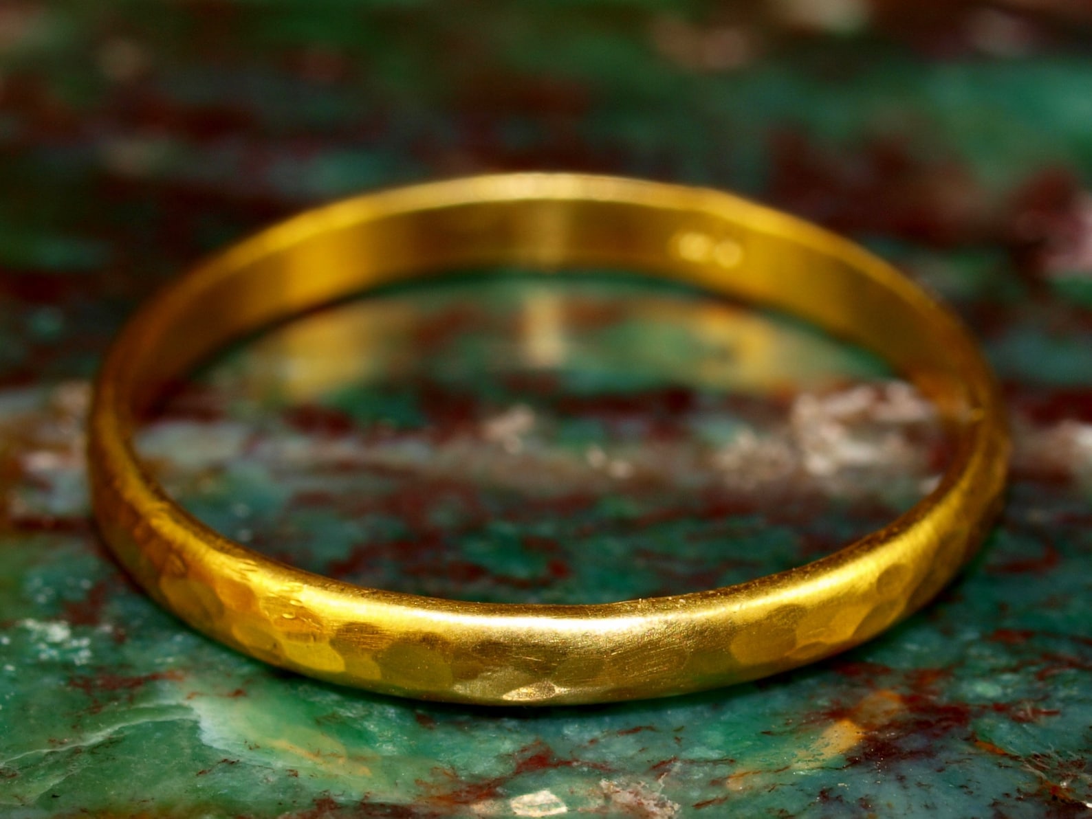 24k Gold Band Solid Pure Gold Hand Forged Hammered - Etsy