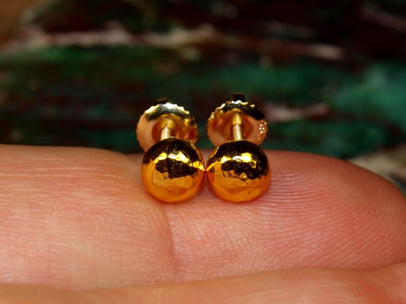 24k Solid Round Gold Ball With Threaded Stud - Pure 5mm Gold ...