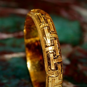 Handcrafted 24K Gold Ring W/ Ancient Greek-inspired Pattern - Unique ...