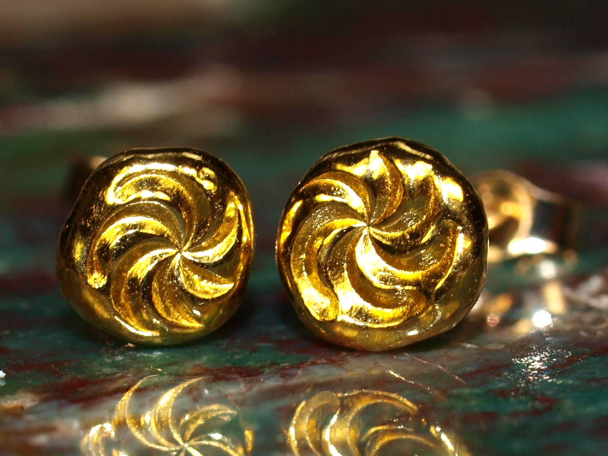 Small 24k Gold Studs - High Purity 5mm Gold Discs - Minimalist Gold ...