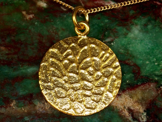 24k Gold Round Textured Disc Pendant Investment Jewelry - Etsy