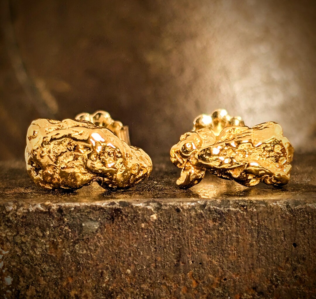Nugget Stud Earrings - High Quality Gold Nuggets - California Gold ...