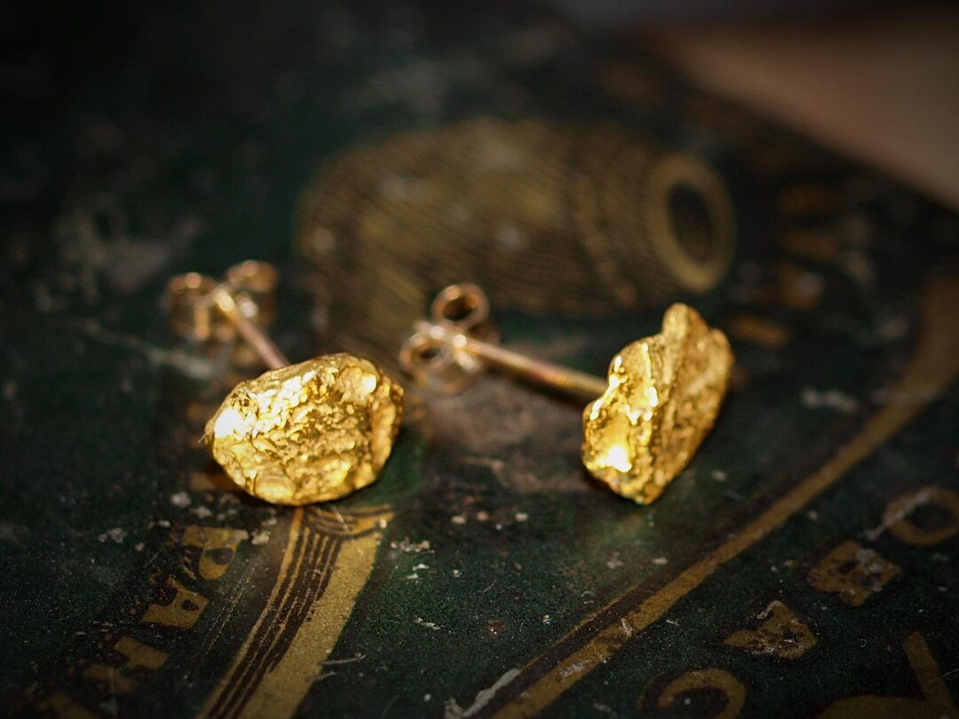 Nugget Stud Earrings - High Quality Gold Nuggets - California Gold ...