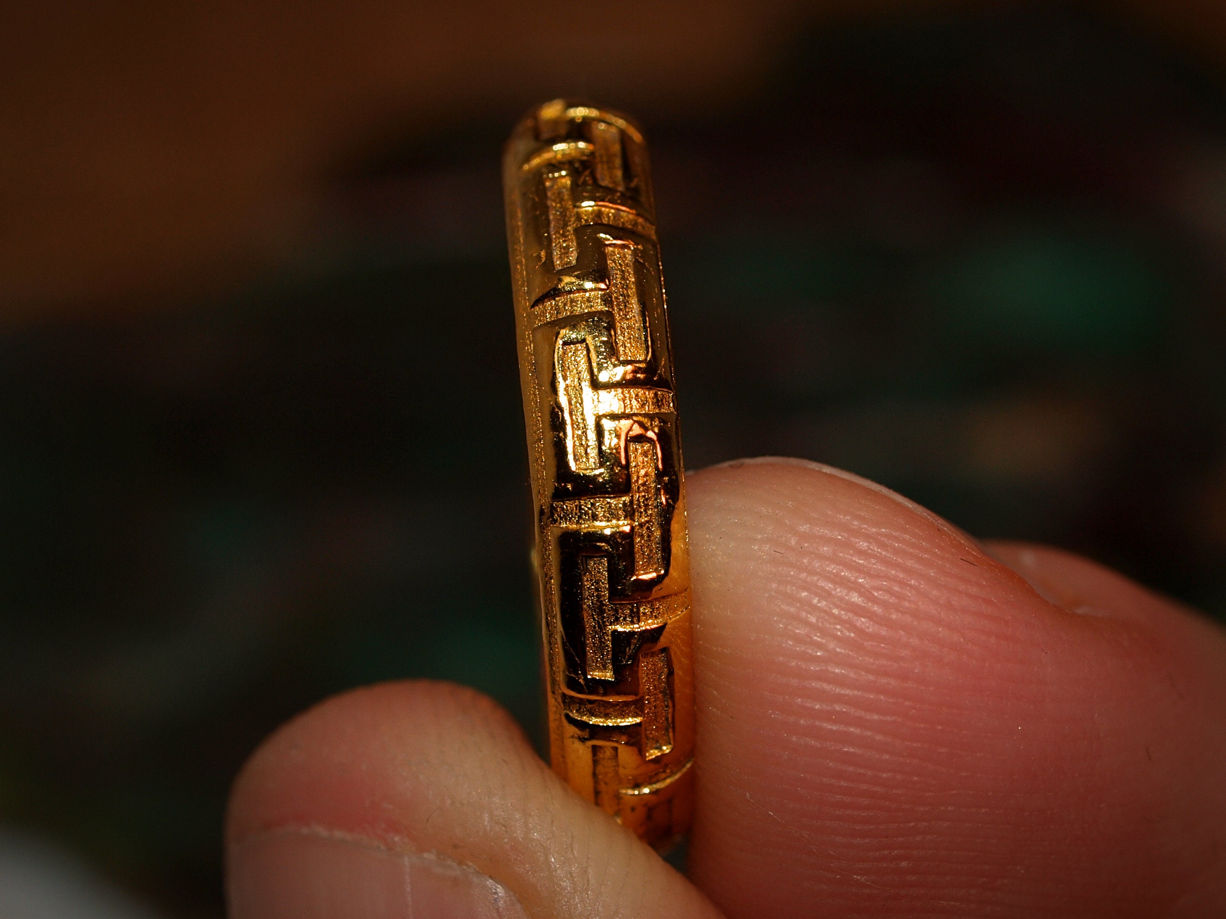 Handcrafted 24K Gold Ring W/ Ancient Greek-inspired Pattern - Unique ...