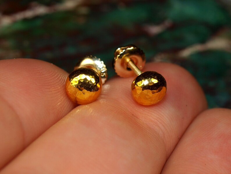 24k Solid Round Gold Ball With Threaded Stud - Pure 5mm Gold ...