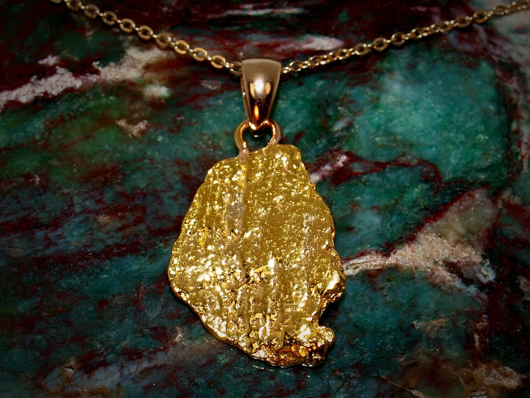 Gold Nugget Pendant Necklace - Genuine Australian Gold Nugget - Placer ...