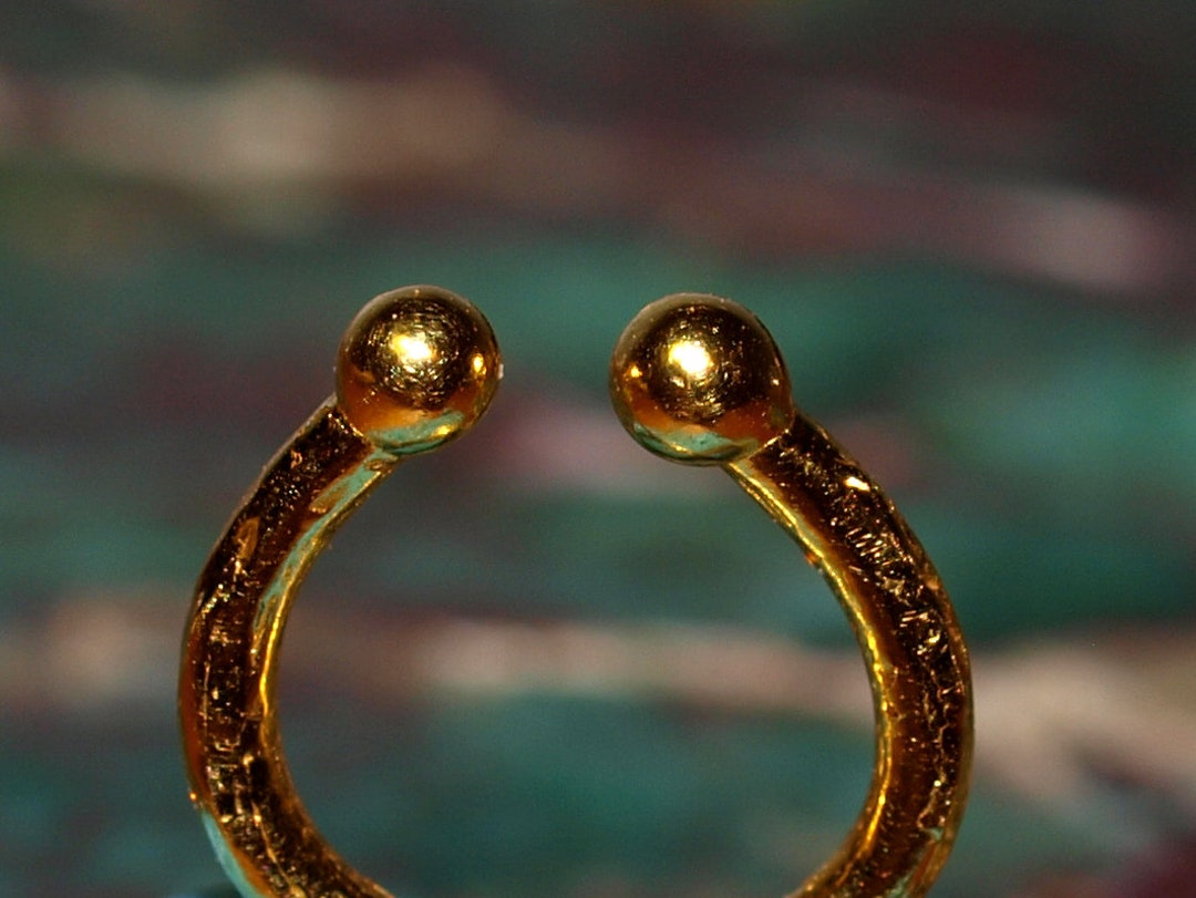24k Septum Nose Ring - No Piercing Needed - Horseshoe Nose Ring - 24k ...