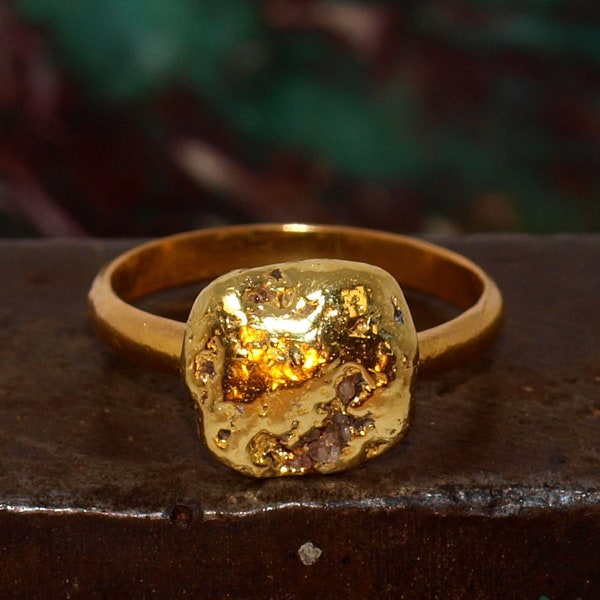 Gold Nugget Ring - Etsy