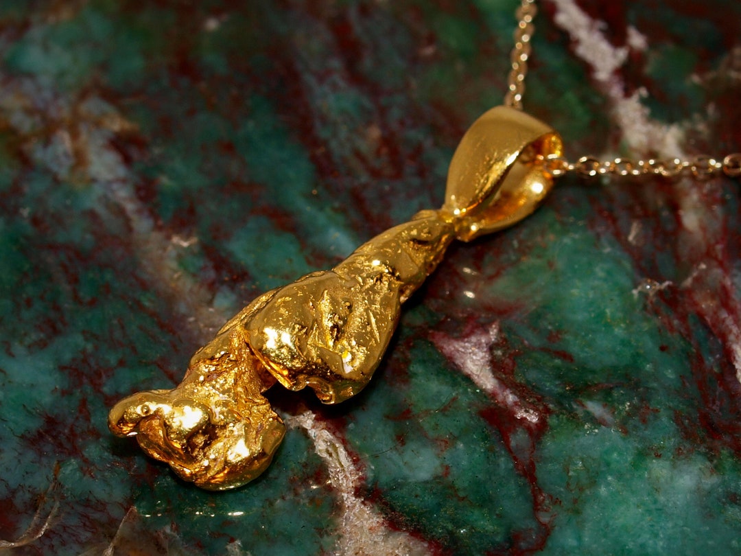Alaskan Gold Nugget Pendant - Genuine AK Placer Gold Nugget - Placer ...
