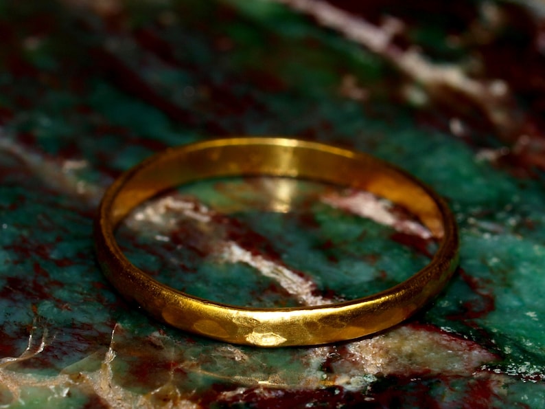 24k Gold Band Solid Pure Gold Hand Forged Hammered - Etsy