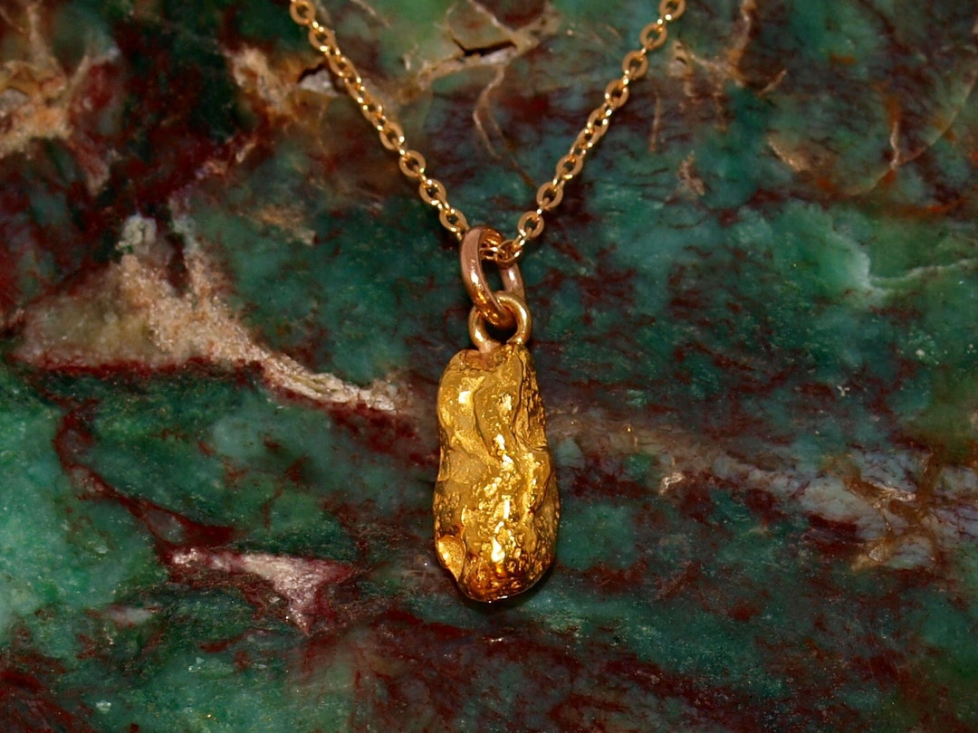 Raw Gold Nugget Pendant - Genuine Placer Gold Nugget - Placer Gold High ...