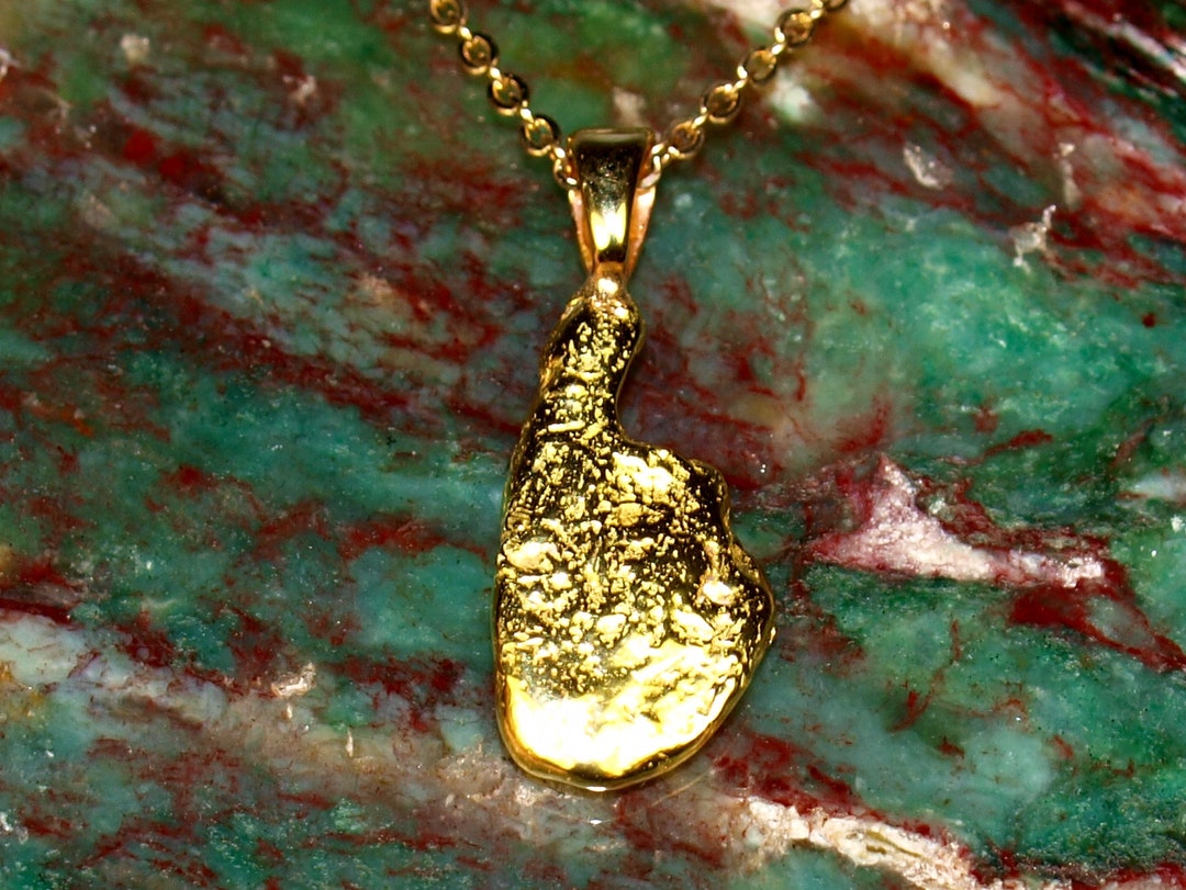 Golden Charm Necklace Genuine Gold Nugget Placer Gold High Purity ...