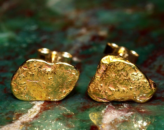 Gold Nugget Stud Earrings - High Quality Gold - California Gold Nuggets ...