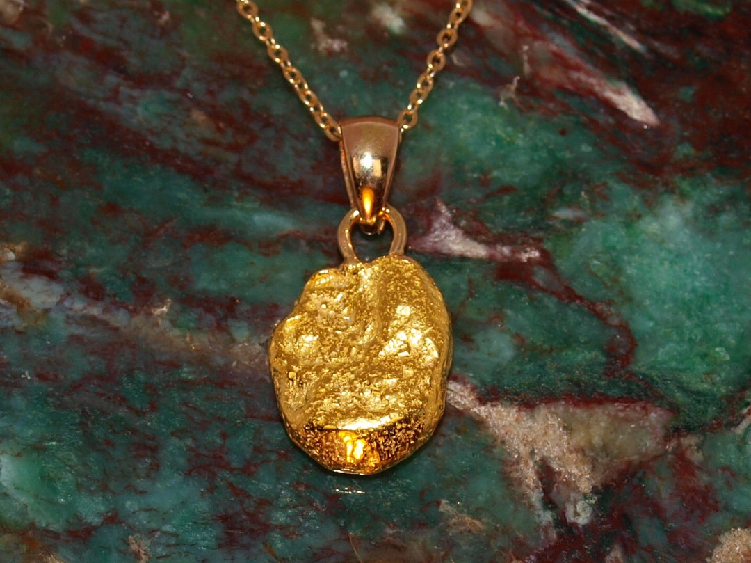 Gold Nugget Pendant Necklace - Authentic Alaska Gold Nugget - High ...