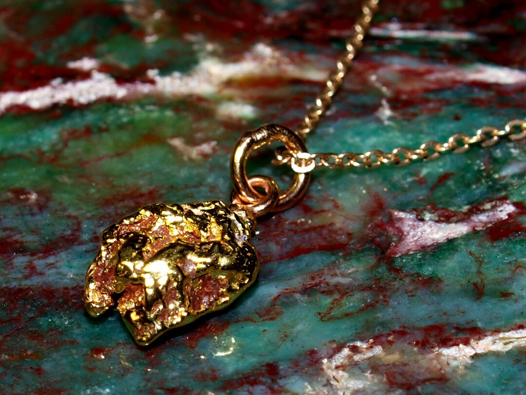 Gold Nugget Pendant Charm - Genuine Alaska Gold Nugget - Placer Gold ...