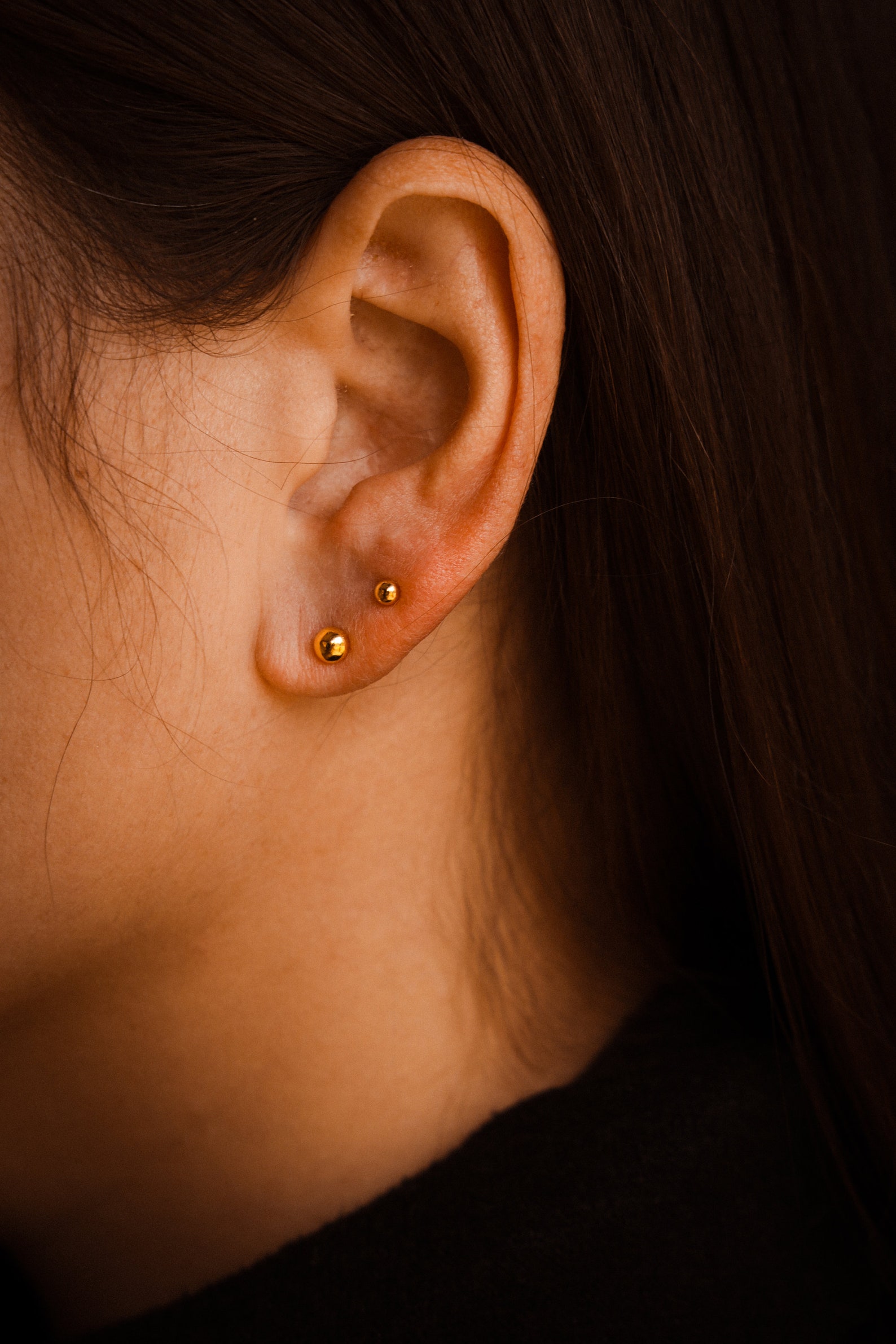 24k Gold Ball Studs - 3mm 4mm 5mm 6mm - Pick Your Size - Solid Gold ...