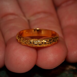 Handcrafted 24K Gold Ring W/ Ancient Greek-inspired Pattern - Unique ...