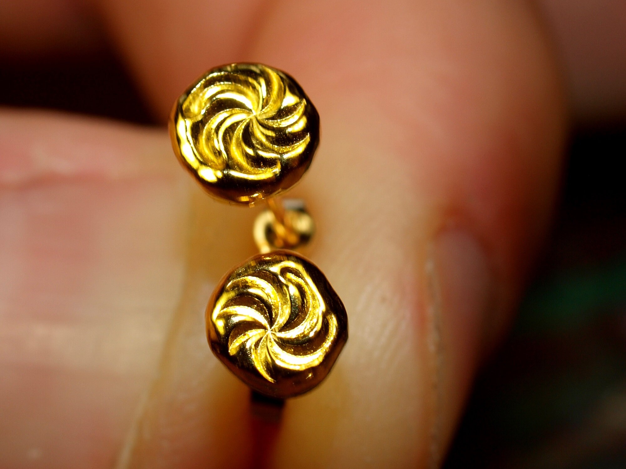 Small 24k Gold Studs - High Purity 5mm Gold Discs - Minimalist Gold ...
