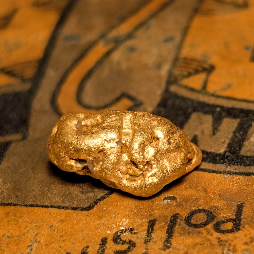 Real Natural Gold Nugget - 22k Purity Mineral Specimen - 1.25 Grams ...