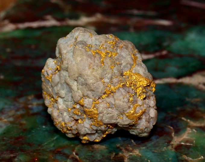 Gold Quartz Specimen - Raw Gold in Quartz From California - Genuine ...