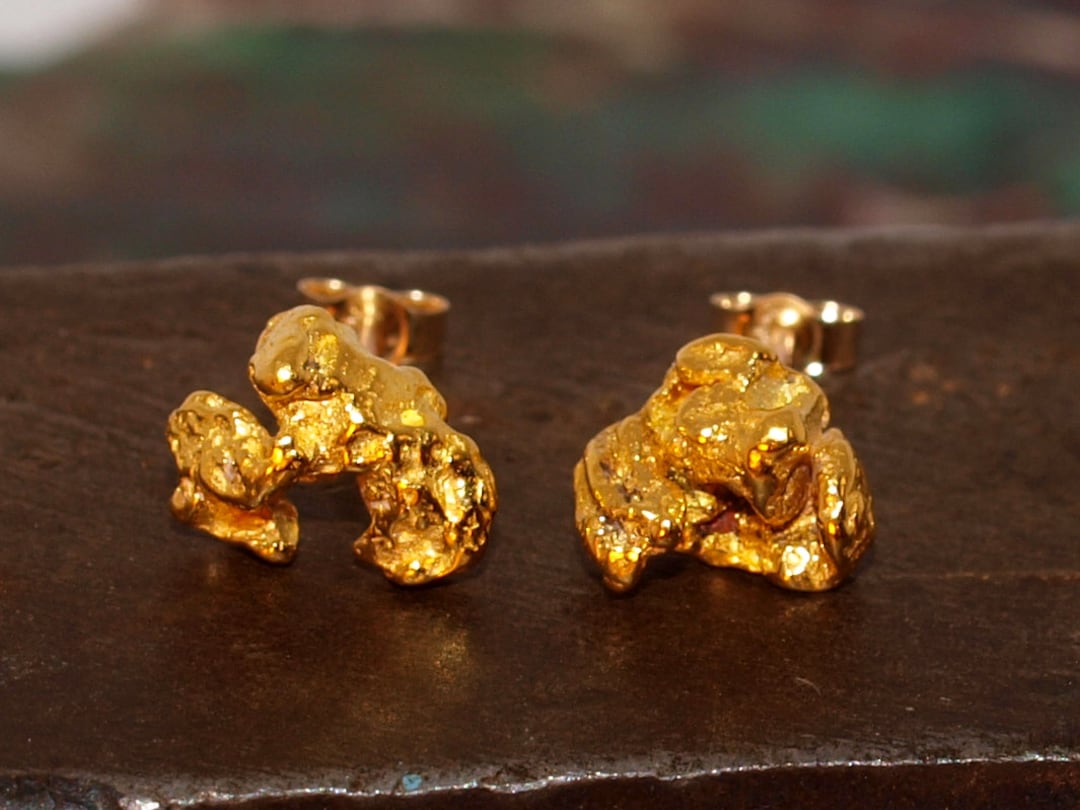Nugget Stud Earrings - High Quality Gold Nuggets - California Gold ...