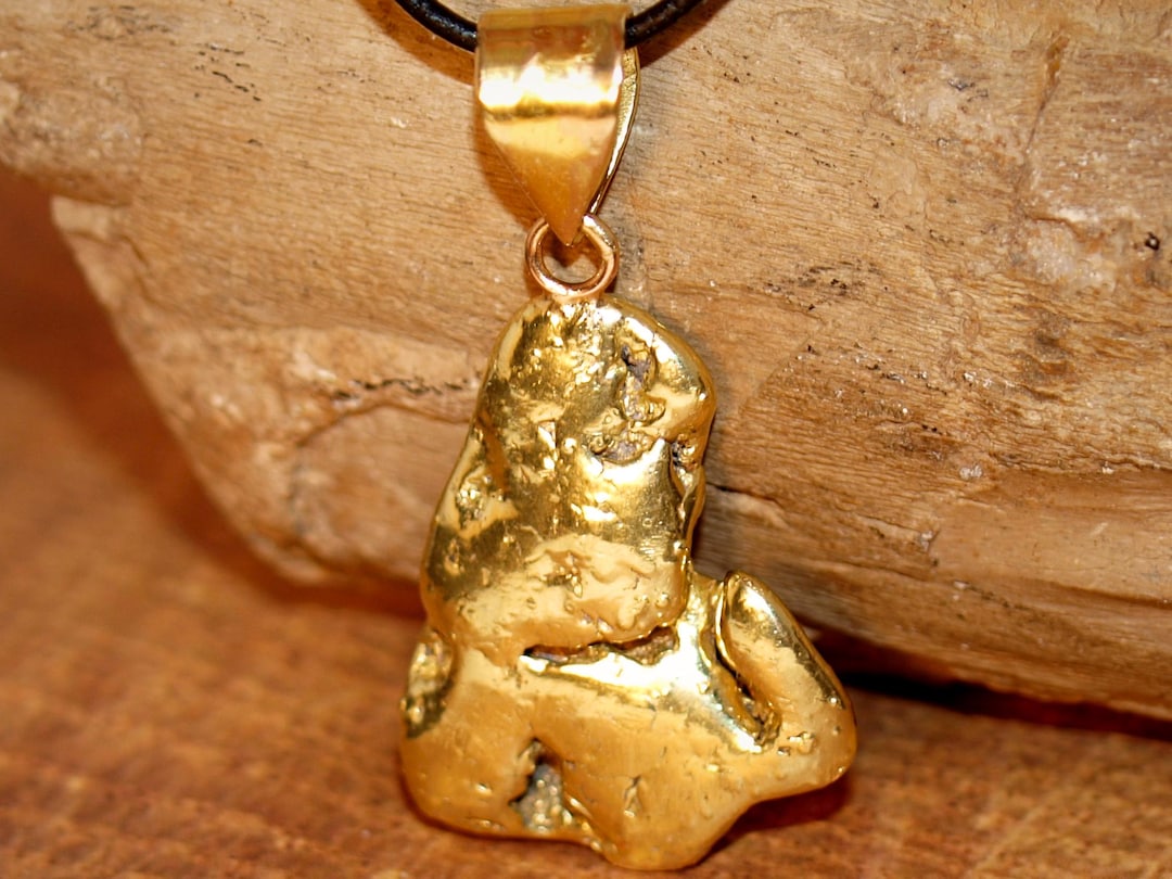 1 Ounce Gold Nugget Pendant - Genuine Alaska Gold Nugget - Placer Gold ...
