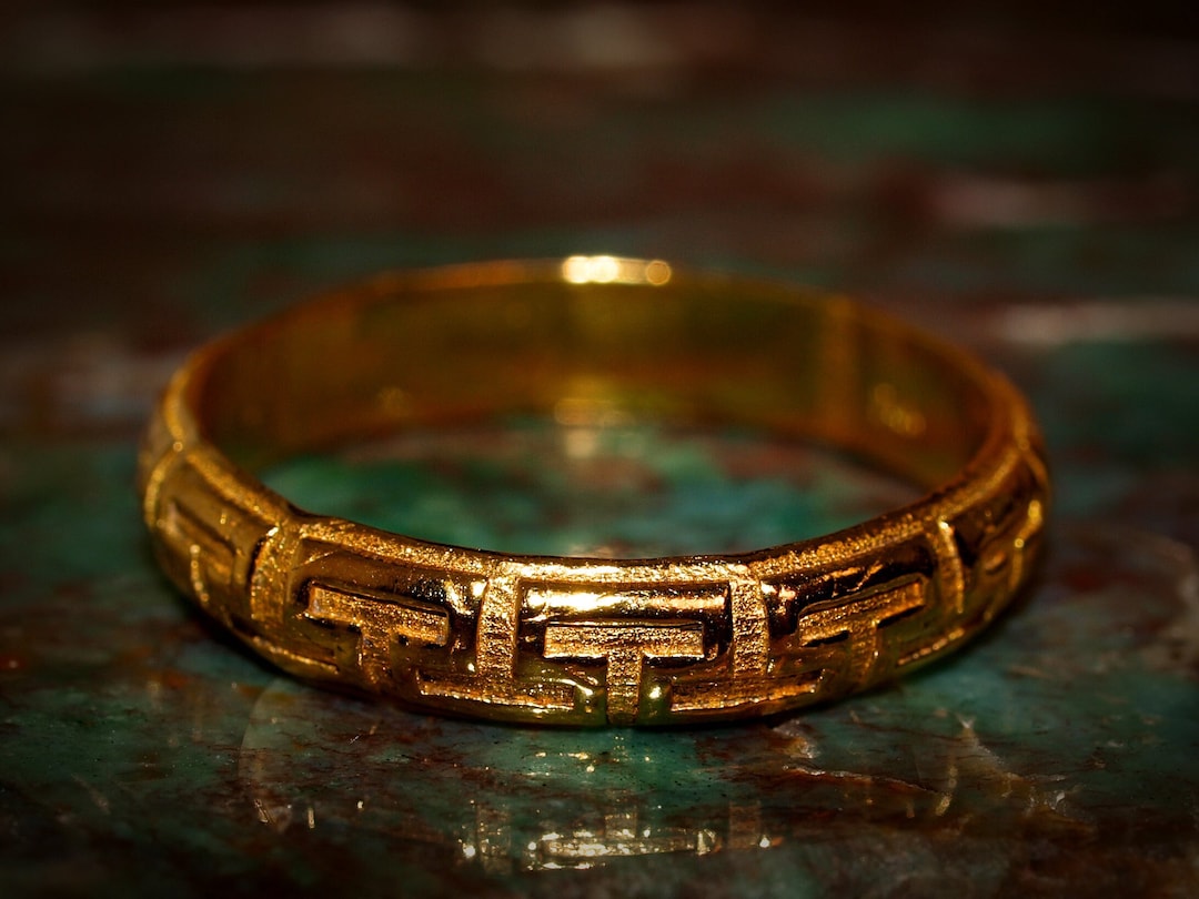 Handcrafted 24K Gold Ring W/ Ancient Greek-inspired Pattern - Unique ...