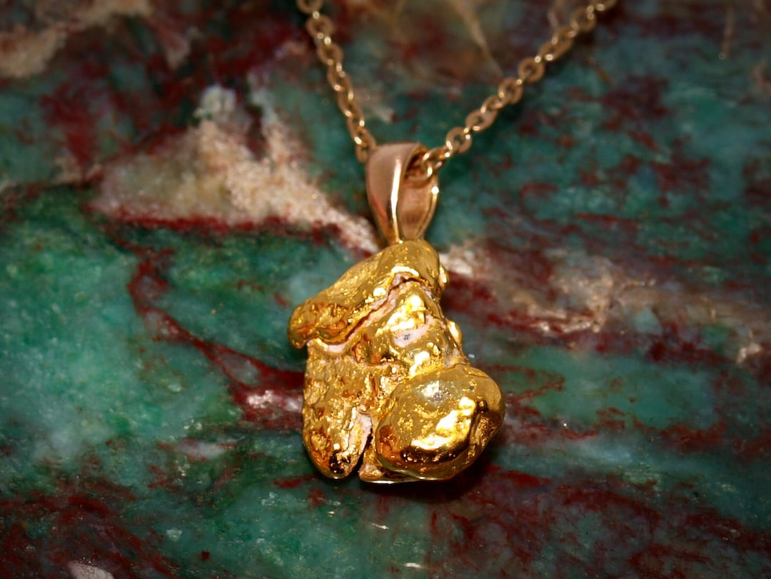 Gold Nugget Pendant Necklace - Authentic Alaska Gold Nugget - High ...