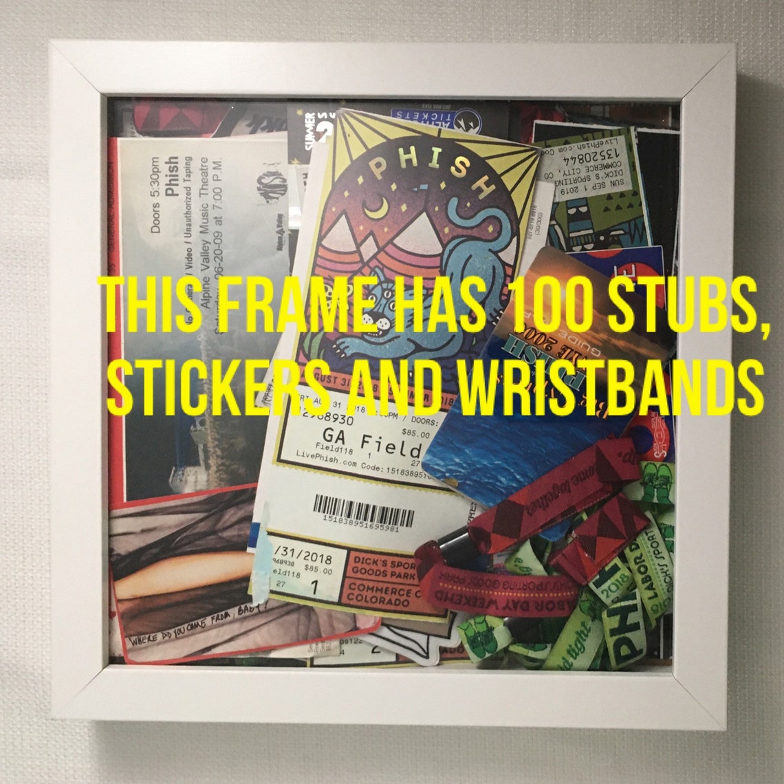 Phish Ticket Stub Sticker Frame Box Series | Etsy