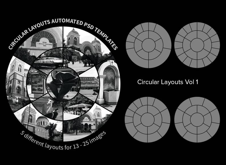 Circular Layouts Automated PSD Templates - Etsy