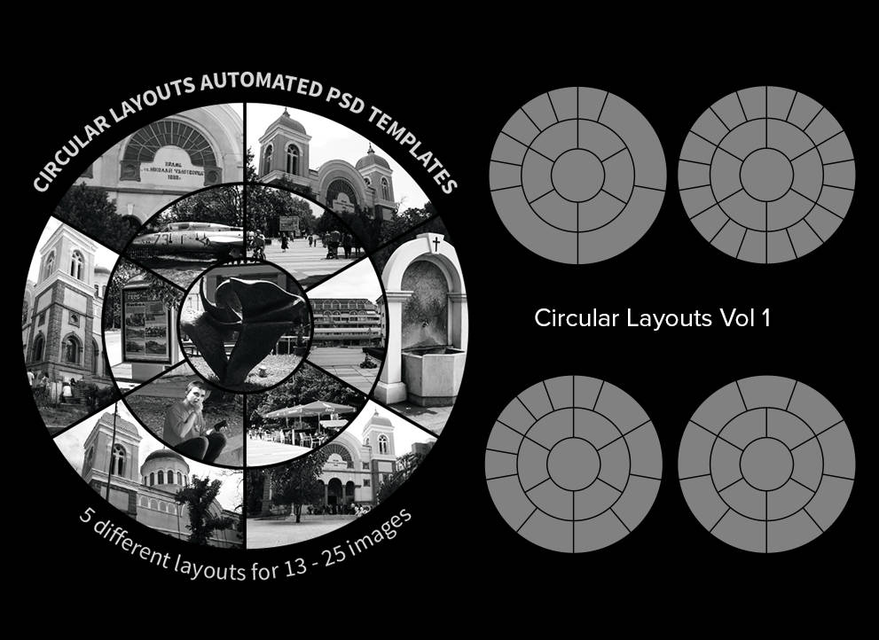 Circular Layouts Automated PSD Templates - Etsy