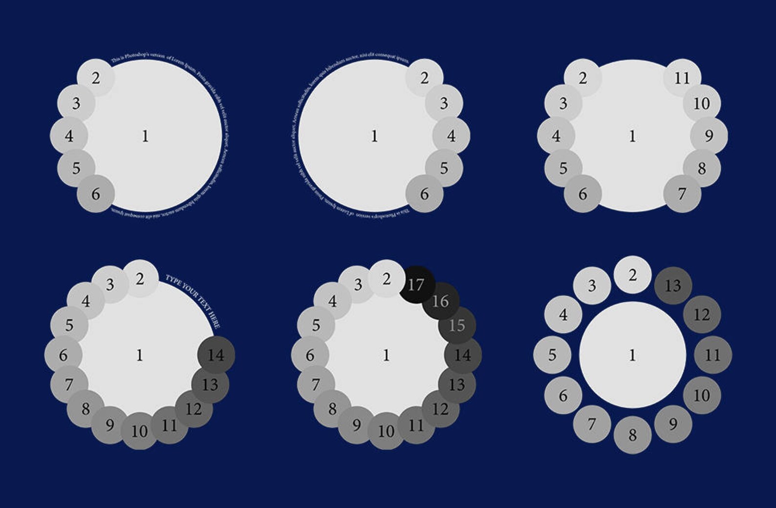 Circle Layouts Automated Photoshop PSD Templates - Etsy