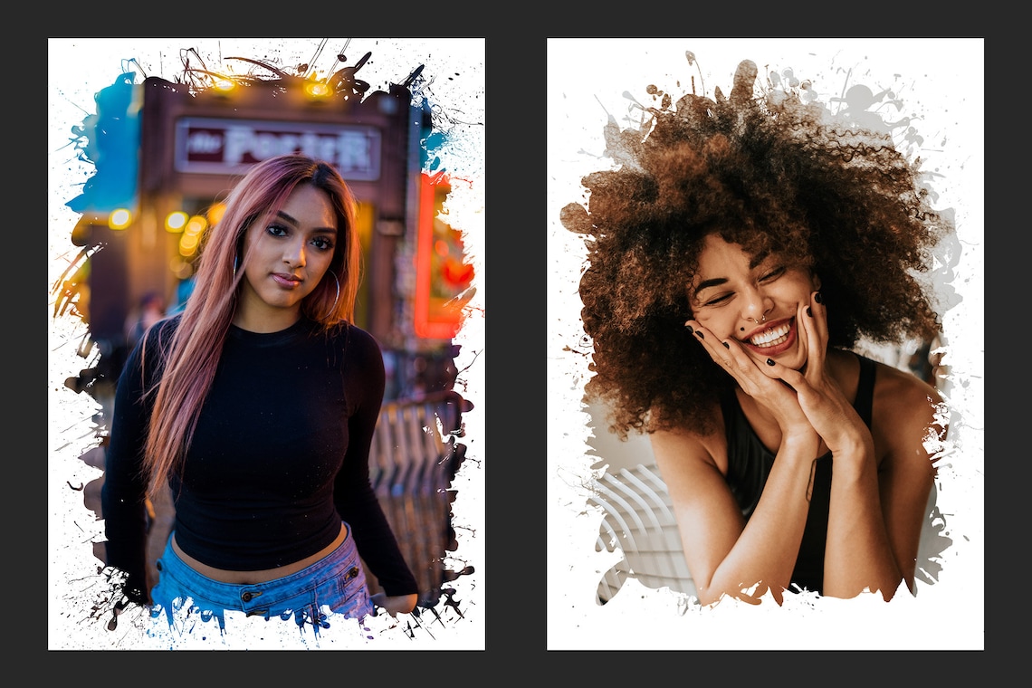 200 Different Photo Edges for Portrait Photos. Automated PSD Templates ...