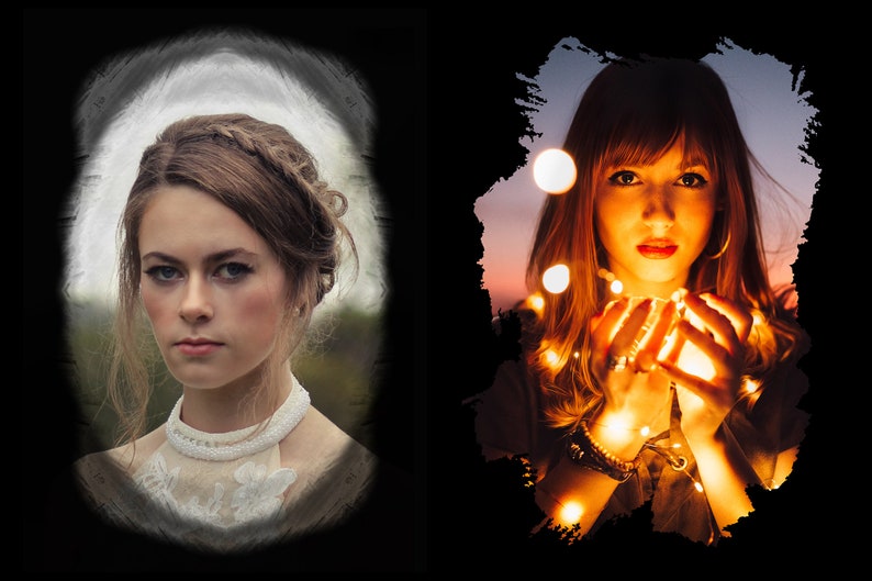 200 Different Photo Edges for Portrait Photos. Automated PSD Templates ...