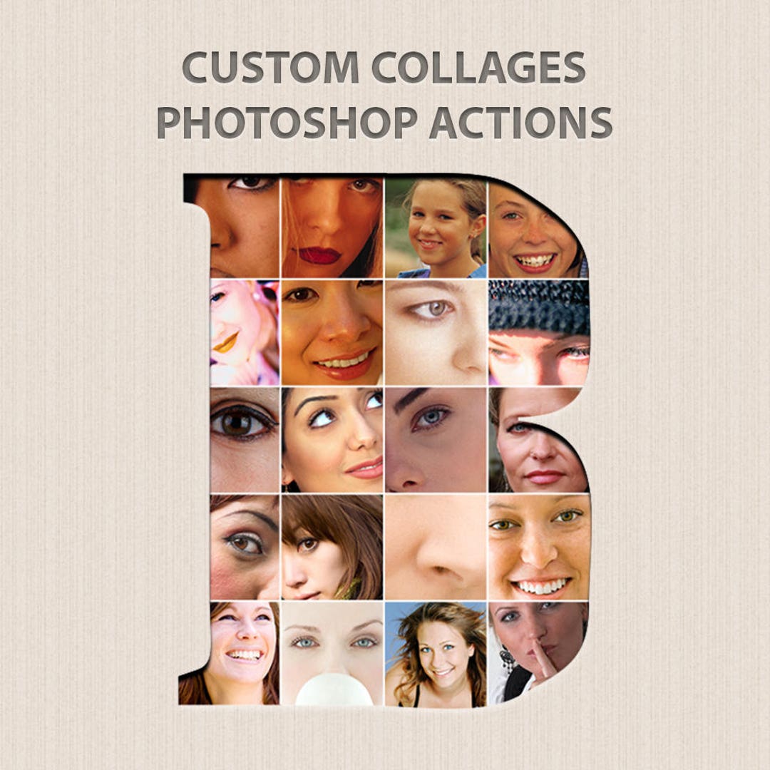 Custom Collages Photoshop Actions - Etsy