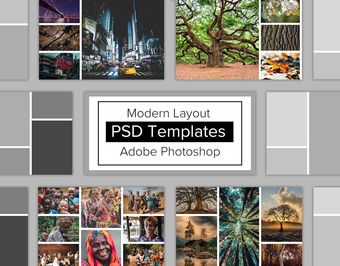 Modern Layout Collage Automated PSD Templates 6x4 Aspect Ratio - Etsy