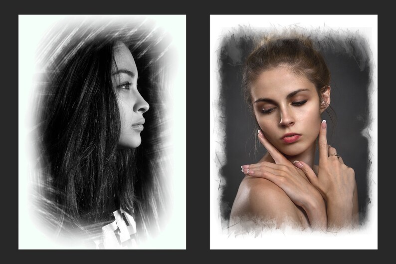 200 Different Photo Edges for Portrait Photos. Automated PSD Templates ...